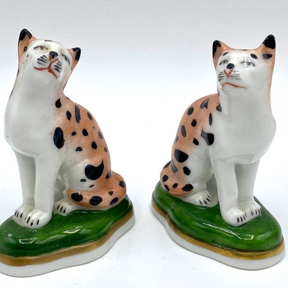 Art | Chelsea Samson Porcelain Spotted Cat Pair Gold Anchor Germany ...